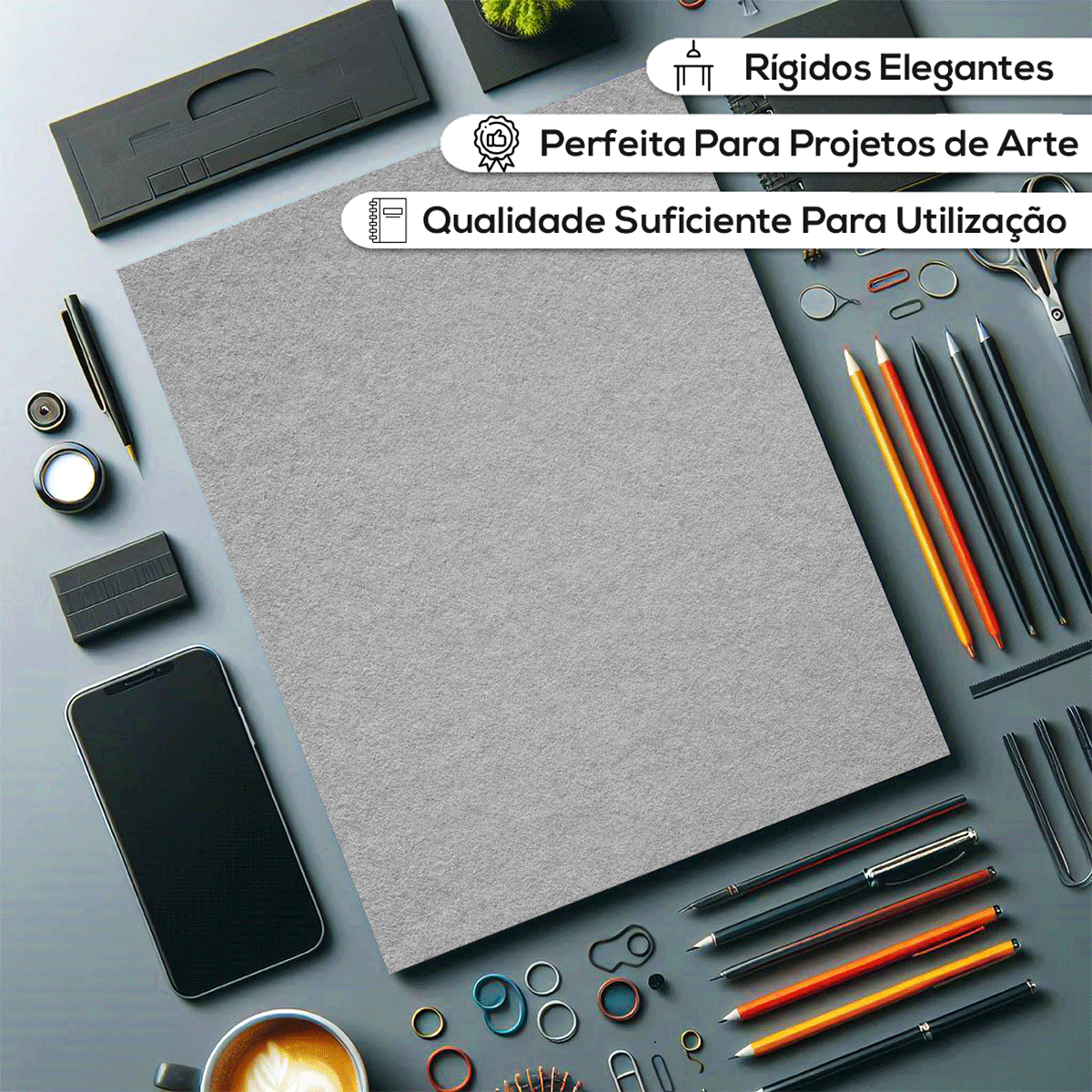 Base Firme: Papel Paraná Holler Cinza A4 1.9mm Encadernação - Akikola
